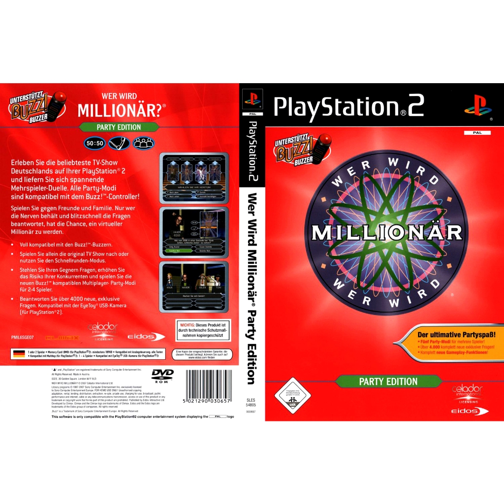 แผ่นเกมส์ PS2 Who Wants to Be a Millionaire - Party Edition สกรีนแผ่น ...