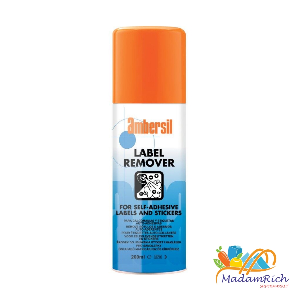 สเปรย์ล้างคราบกาว สติ๊กเกอร์ ยางมะตอย คราบแมลง AMBERSIL LABEL REMOVER ...