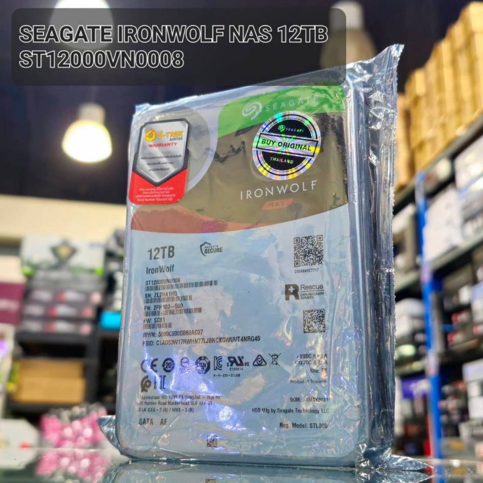 Seagate HDD Ironwolf Nas 12TB ST12000VN0008 SATAIII | Shopee Thailand