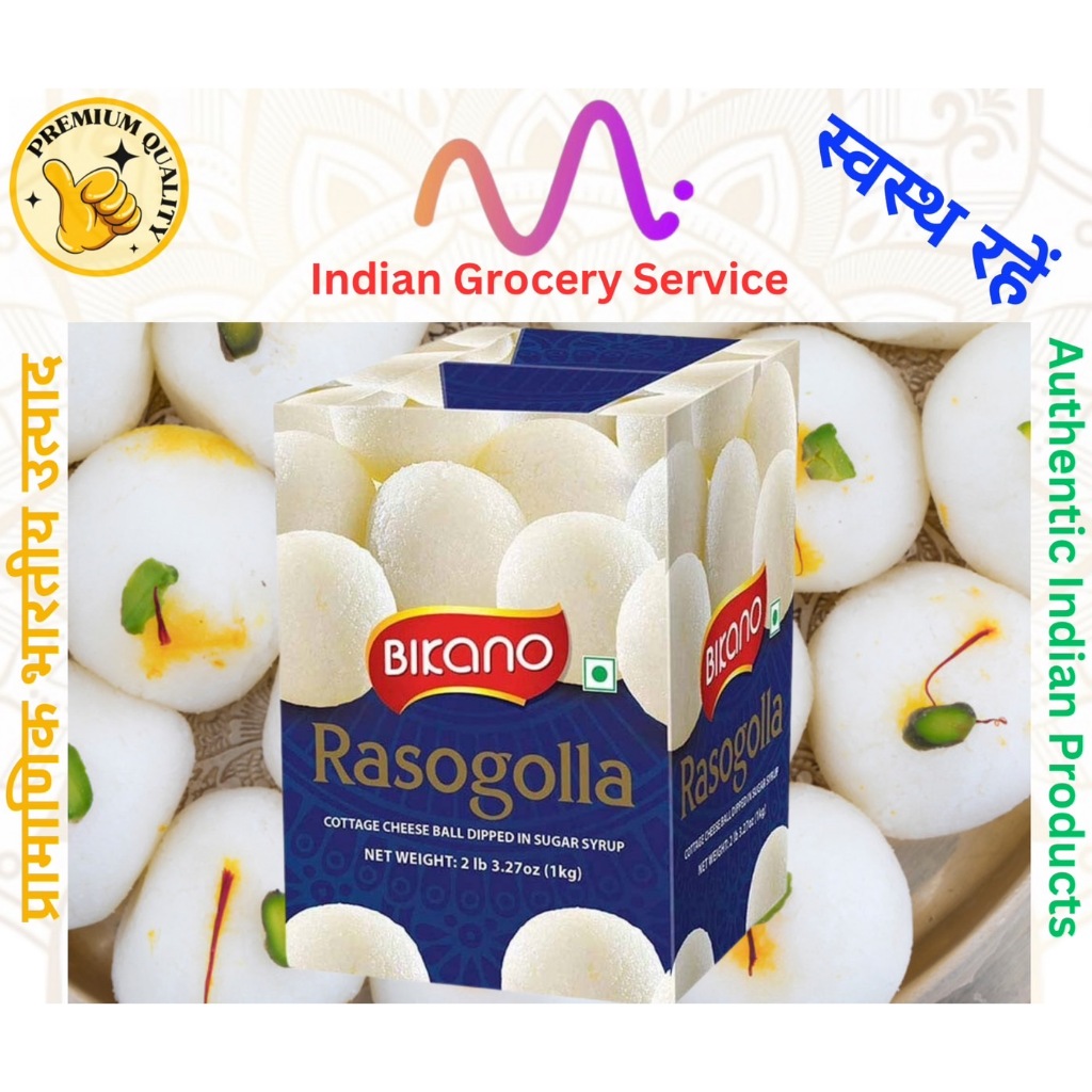 รัสกุลลา Bikano Rasgulla Rasgolla Rasogolla 1kg ขนมหวานอินเดีย | Shopee ...