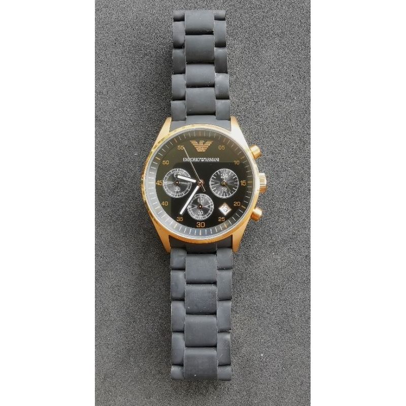 นาฬิกา EMPORIO ARMANI AR5906 สีดำทองสภาพสวย | Shopee Thailand