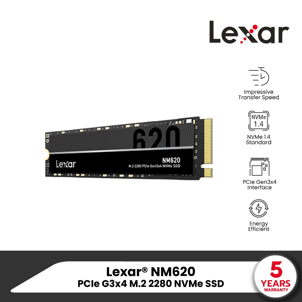 Lexar NM620 1TB Internal SSD (เอสเอสดี ภายใน) M.2 2280 PCIe NVMe Gen3x4 ...