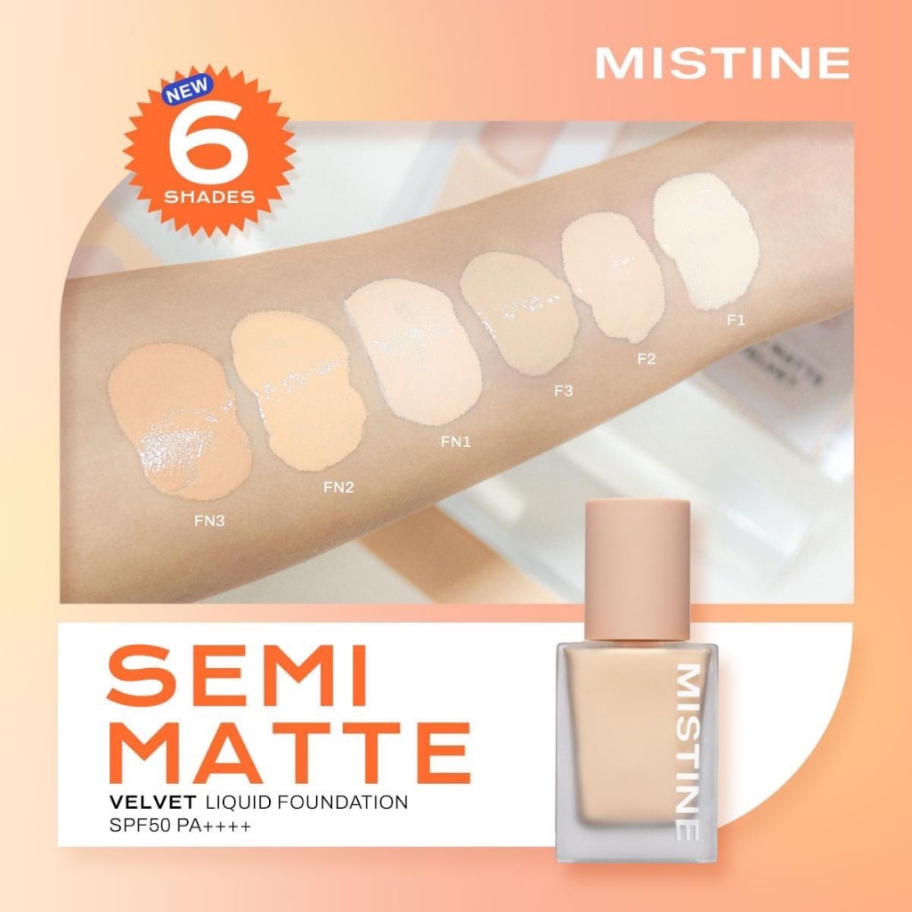 MISTINE SEMI MATTE VELVET LIQUID FOUNDATION SPF 50 PA+++ 35 G รองพื้นเนื้อลิคควิด ปกปิด บางเบา ...