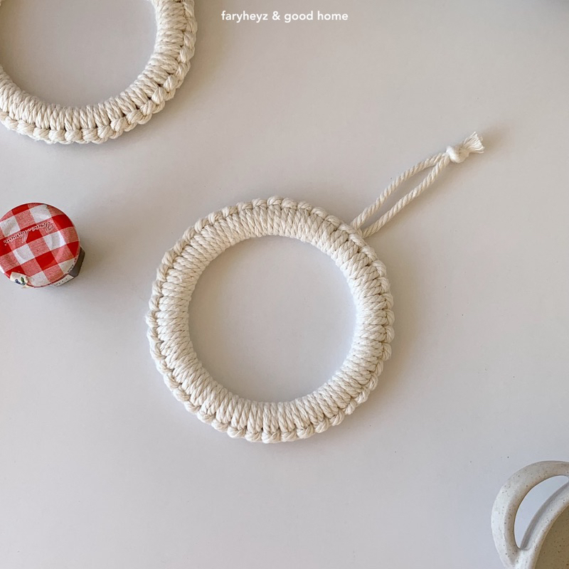 แผ่นรองหม้อ รองถ้วยร้อน macrame pot mats | faryheyz | Shopee Thailand