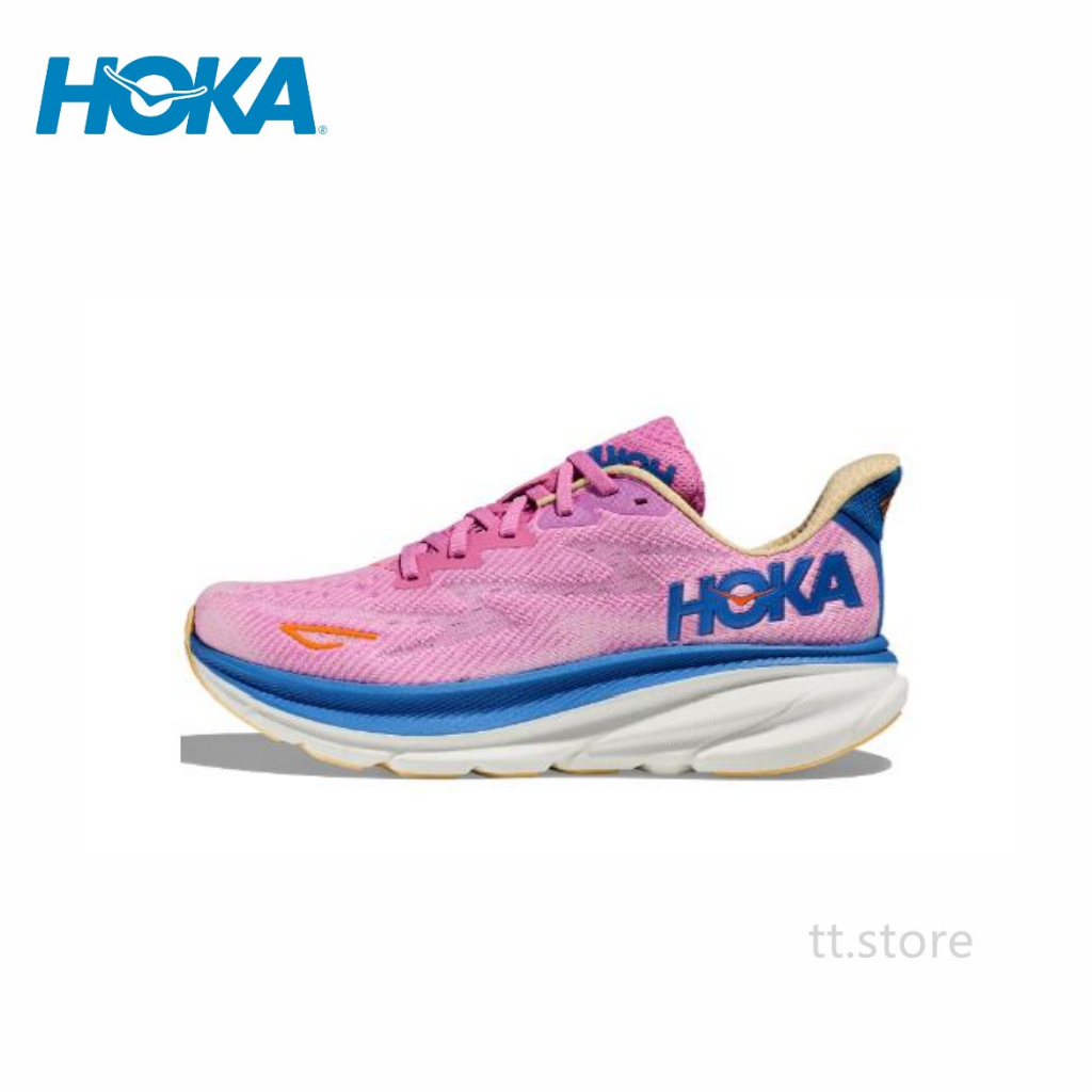 HOKA ONE ONE Clifton 9 Running Shoe Pink Purple Blue | Shopee Thailand