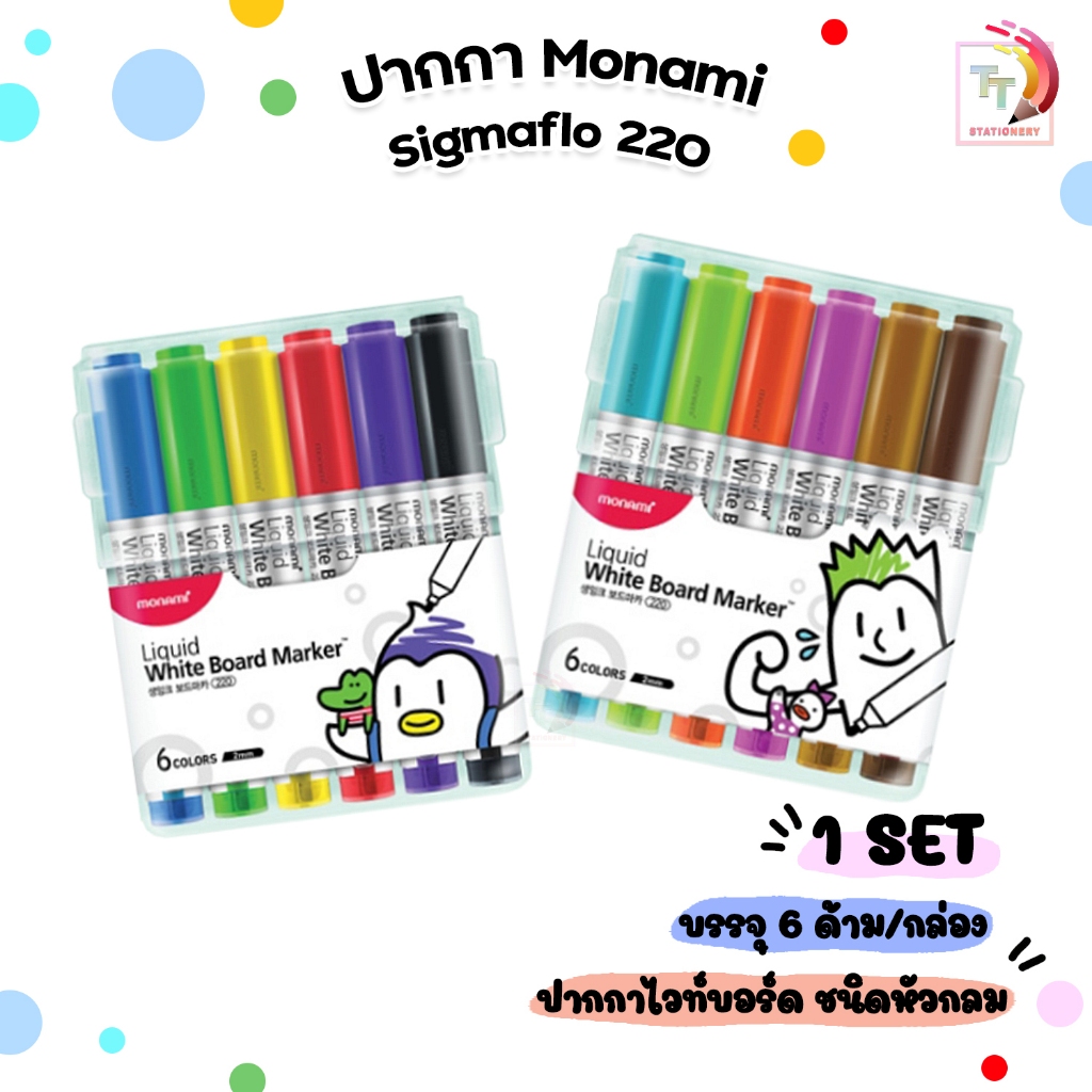 Monami ชุดปากกาไวท์บอร์ด WhiteBoard Monami SigmaFlo Liquid Marker รุ่น ...