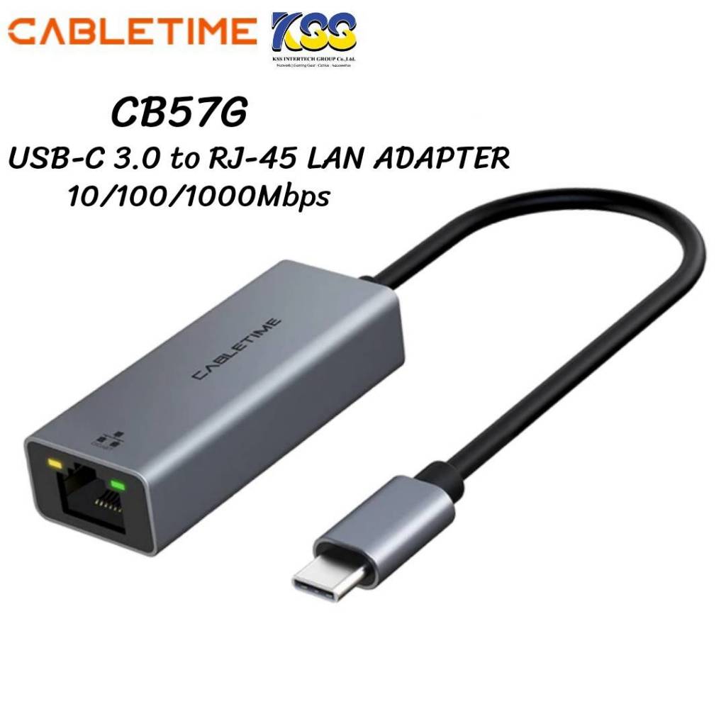 CABLETIME CB57G USB-C to RJ45 ETHERNET LAN ADAPTER | Shopee Thailand