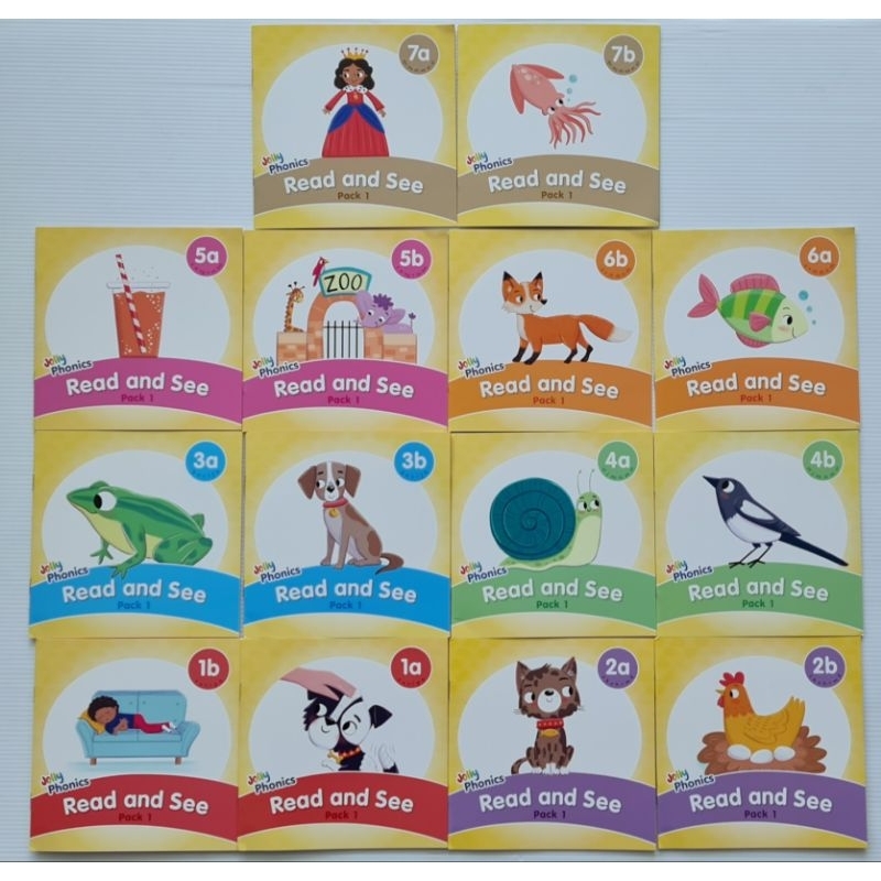 New Jolly Phonics Read and See, Pack 1 (basic words, 14 books) | Shopee ...