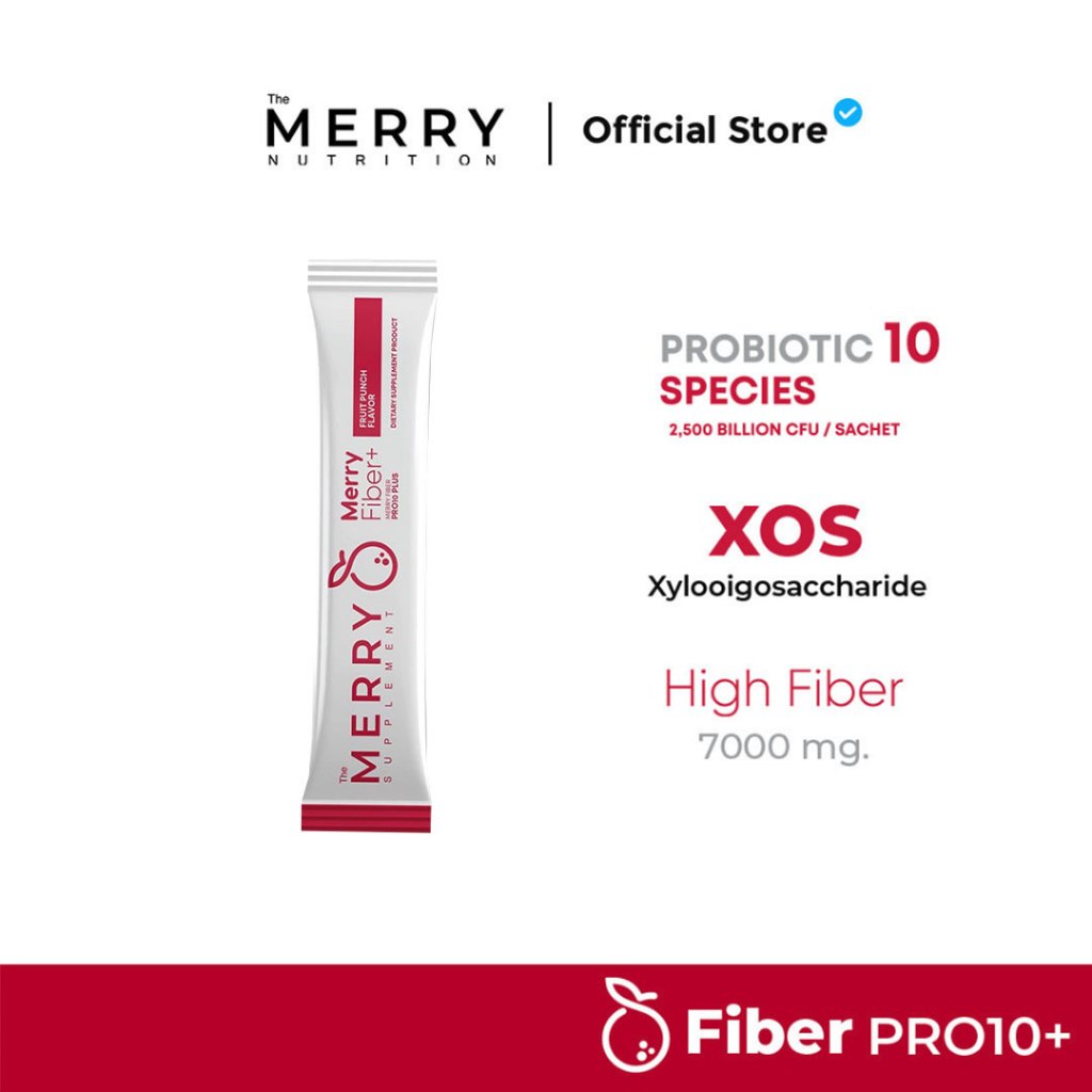 Merry Fiber+ MERRY FIBER PRO 10 (เมอร์รี่ ไฟเบอร์ โปร 10 รสผลไม้พันช์ ...