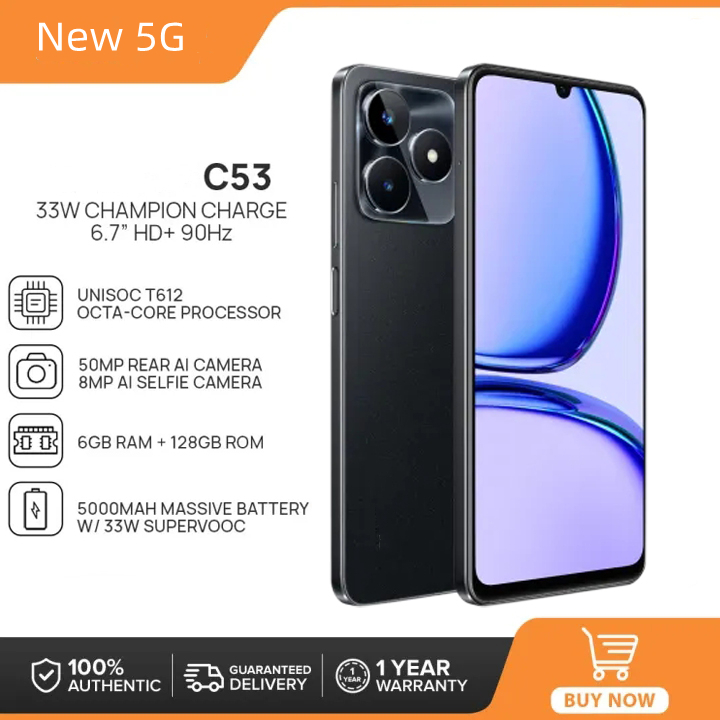 Realme C53 5Gสมาร์ทโฟน 6.7 หน้าจอขนาดใหญ่ 33Wชาร์จเร็ว 50MP AIกล้อง ...