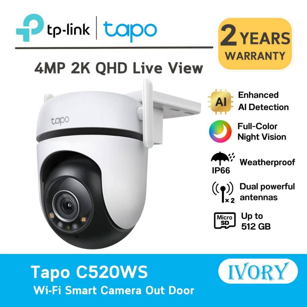 TP Link Tapo C520WS Outdoor Pan/Tilt Security Wi-Fi Camera | Shopee Thailand