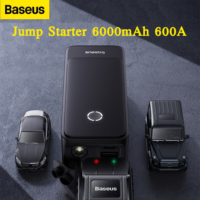 Baseus Car Jump Starter 6000mAh 600A จั้มสตาทรถยนต์แบบพกพา | Shopee ...