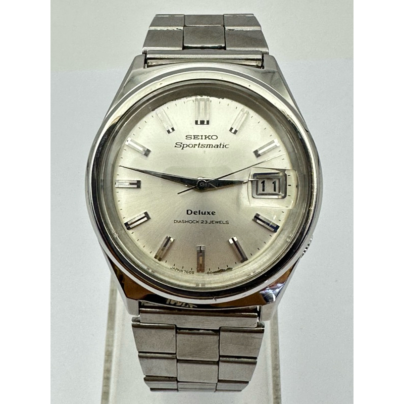 SEIKO Seikomatic Deluxe Diashock 23 jewels Automatic ตัวเรือนสแตนเลส ฝาหลังปลาโลมา นาฬิกาผู้ชาย ...