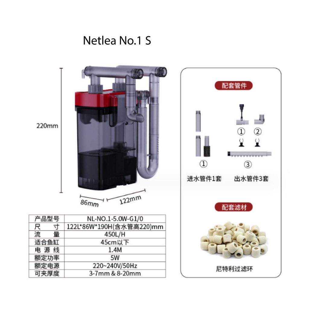 Netlea กรองแขวนสำหรับตู้ปลา เสียงเงียบ ลักน้ำได้ง่าย บอดี้ทนทาน รับ ...
