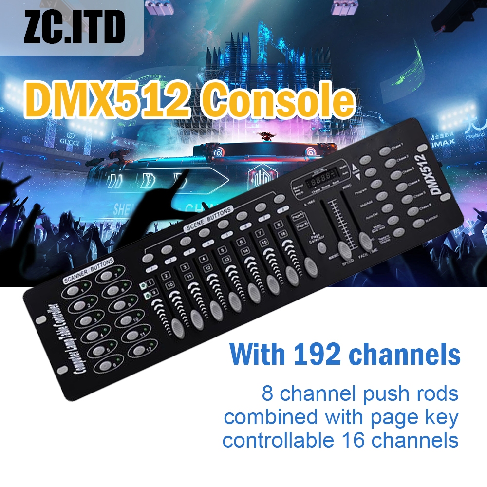 บอร์ดคุมไฟเวที 192 DMX512 Controller DJ Equipment DMX 512 Console Stage Lighting Controller ...