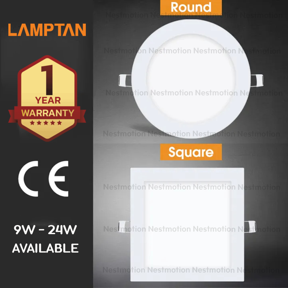 LAMPTAN โคมไฟ LED Downlight Ultra Slim Panel 5 นิ้ว 9w / 6 นิ้ว 12w / 7 นิ้ว 15w / 8 นิ้ว 18w ...