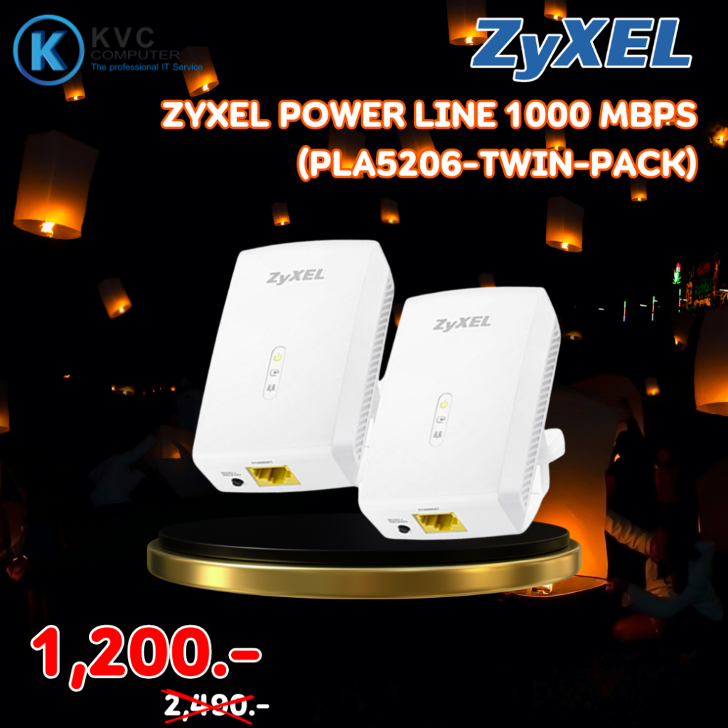 ZyXEL 1000Mbps Powerline Gigabit PLA5206 (Twin) | Shopee Thailand