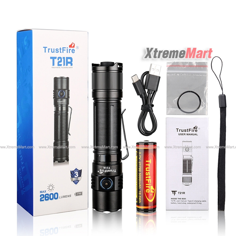 ไฟฉาย TrustFire T21R 2600 lumens flashlight Magnetic-Charging torch ...