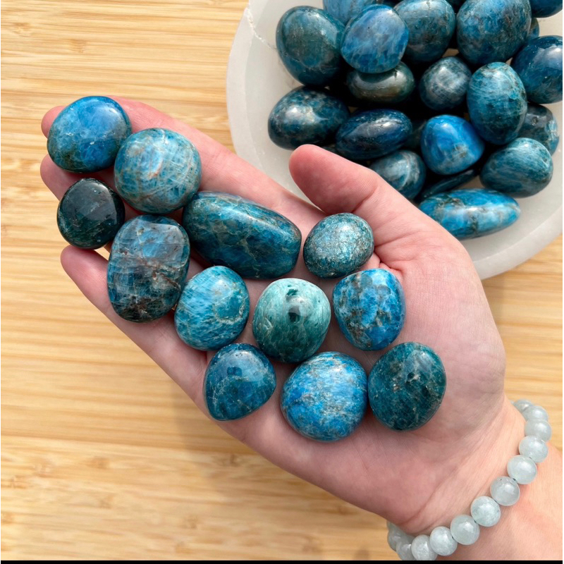 1 PC Blue Apatite Tumble - Tumbled Blue Apatite - Blue Apatite Crystal ...
