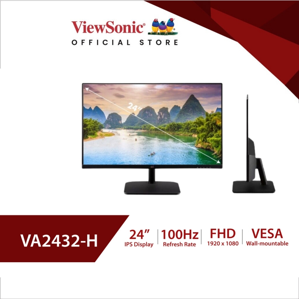 Viewsonic VA2432-H Monitor / 24" / FHD IPS / 100Hz / 1ms (จอถนอมสายตา ...