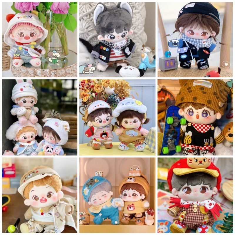 ชุดตุ๊กตา 15 cm พรี ออเดอร์ 🎀 ไอดอล ป๋อจ้าน น่ารัก ใส่ labubh Macaron ...