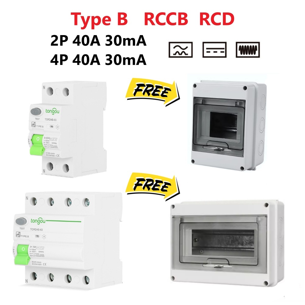 RCCB RCD Type B + MCB เบรคเกอร์กันดูดกันรั่ว ติดตั้งรถไฟฟ้า EV charger ...