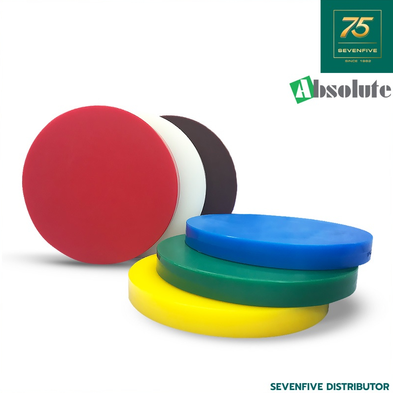 ABSOLUTE เขียงพลาสติกPE วัสดุฟู้ดเกรด เขียงกลม ขนาด35x5ซม. หนา5ซม. ASL1 ...