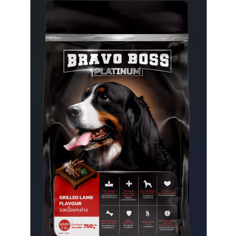 Bravo Boss Platinum ขนาดอาหารสุนัข บราโว่บอส แพลตินัม โปรตีน23% ขนาด ...