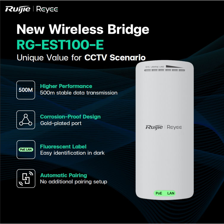 Reyee RG-EST100-E (Pack คู่) Wireless Bridge 2.4GHz Dual-stream 500m | Shopee Thailand