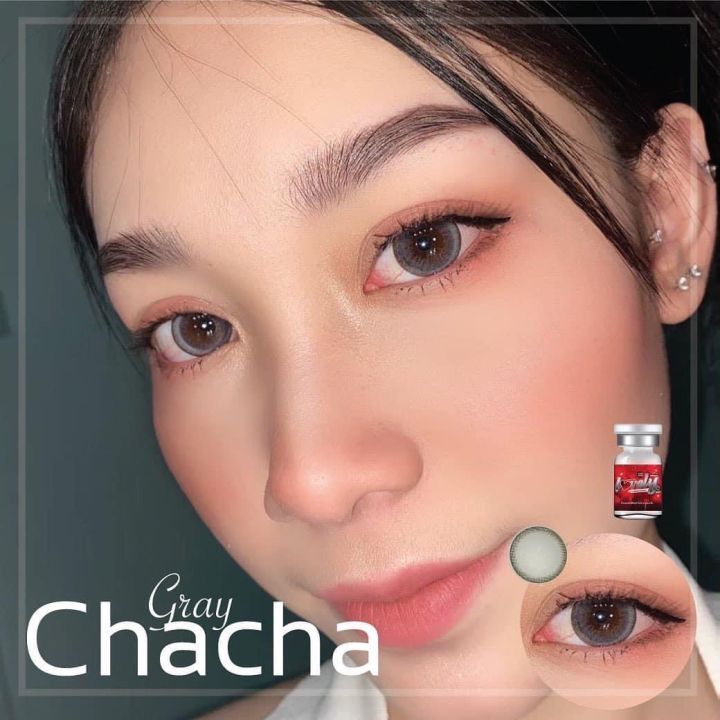 💋 มีค่าสายตา 💋 Lovelylens Chacha Gray Brown 💋 บิ๊กอาย สุดปัง คอนแทคเลนส์ รายเดือน มีอย แถมตลับ ...