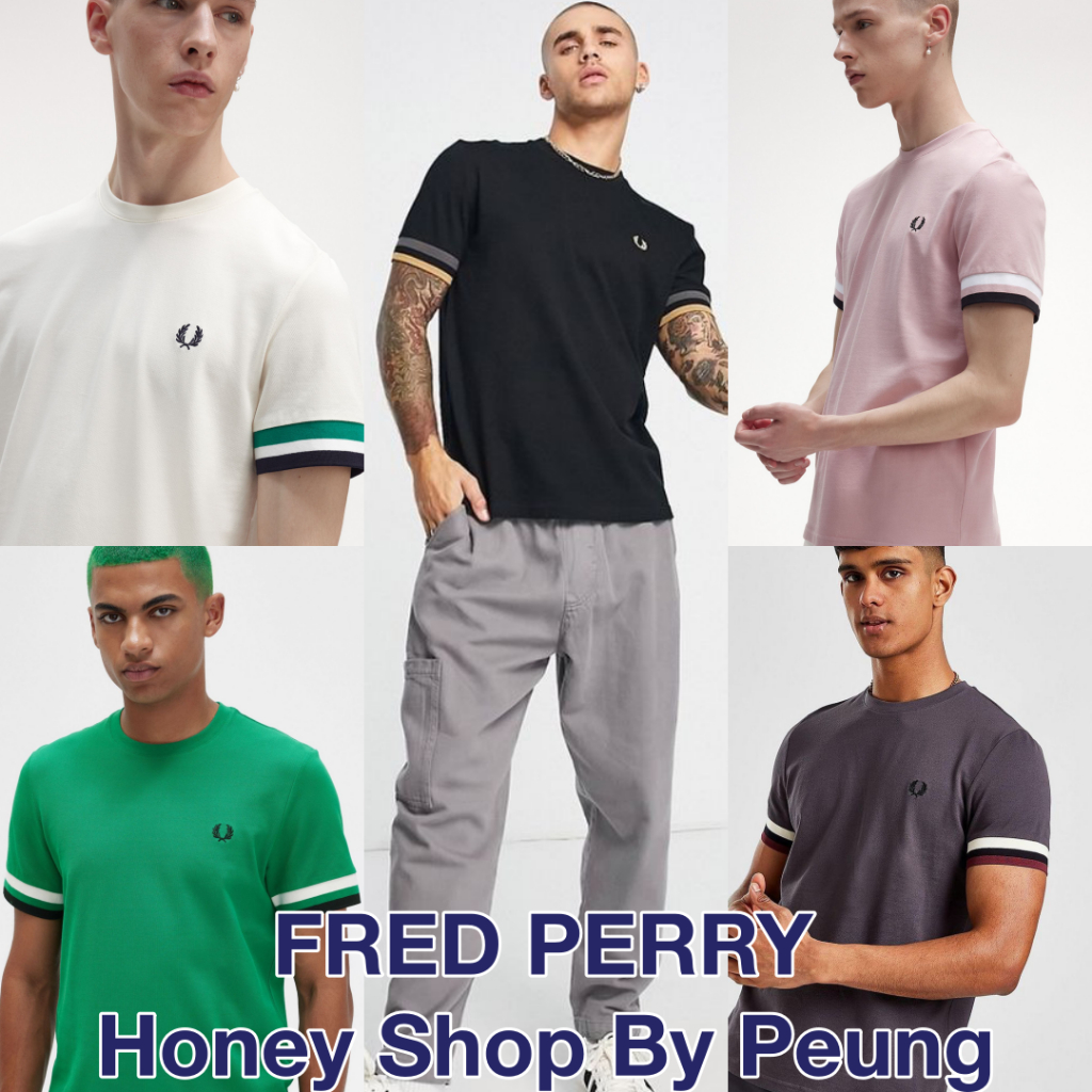 [เก็บโค้ดลด 30% ของแท้ พร้อมส่งในไทย] Fred Perry Bold Tipped Pique T ...