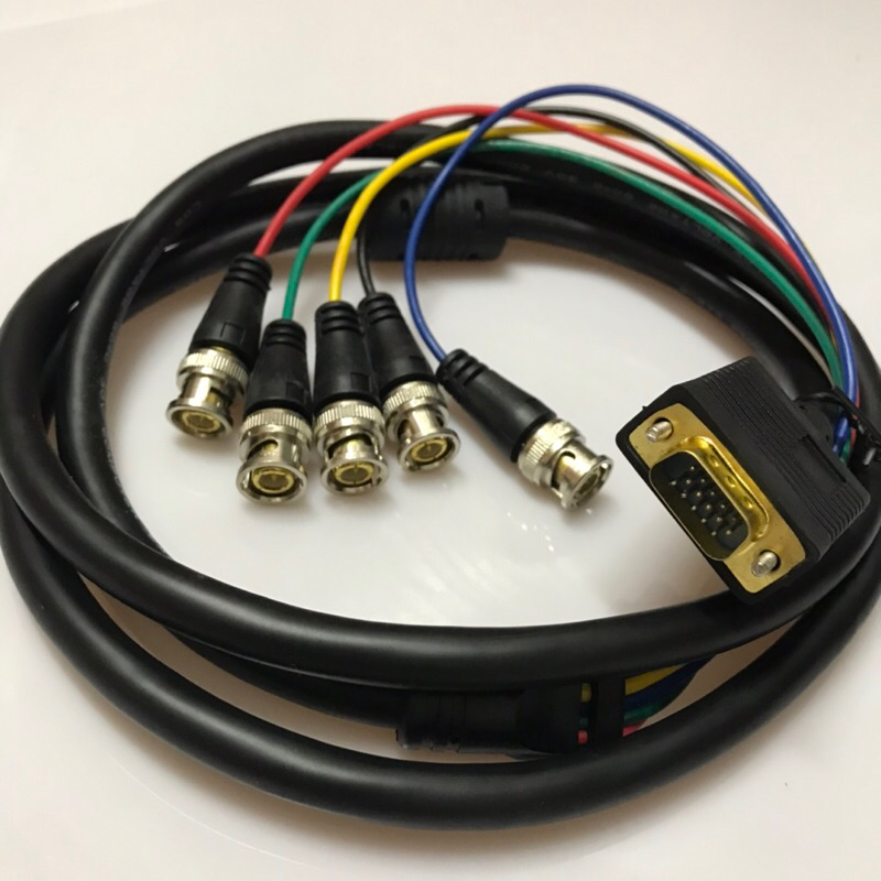 SVGA to 5 BNC RGB VGA Monitor Cable Lead Connections Video Cable ...