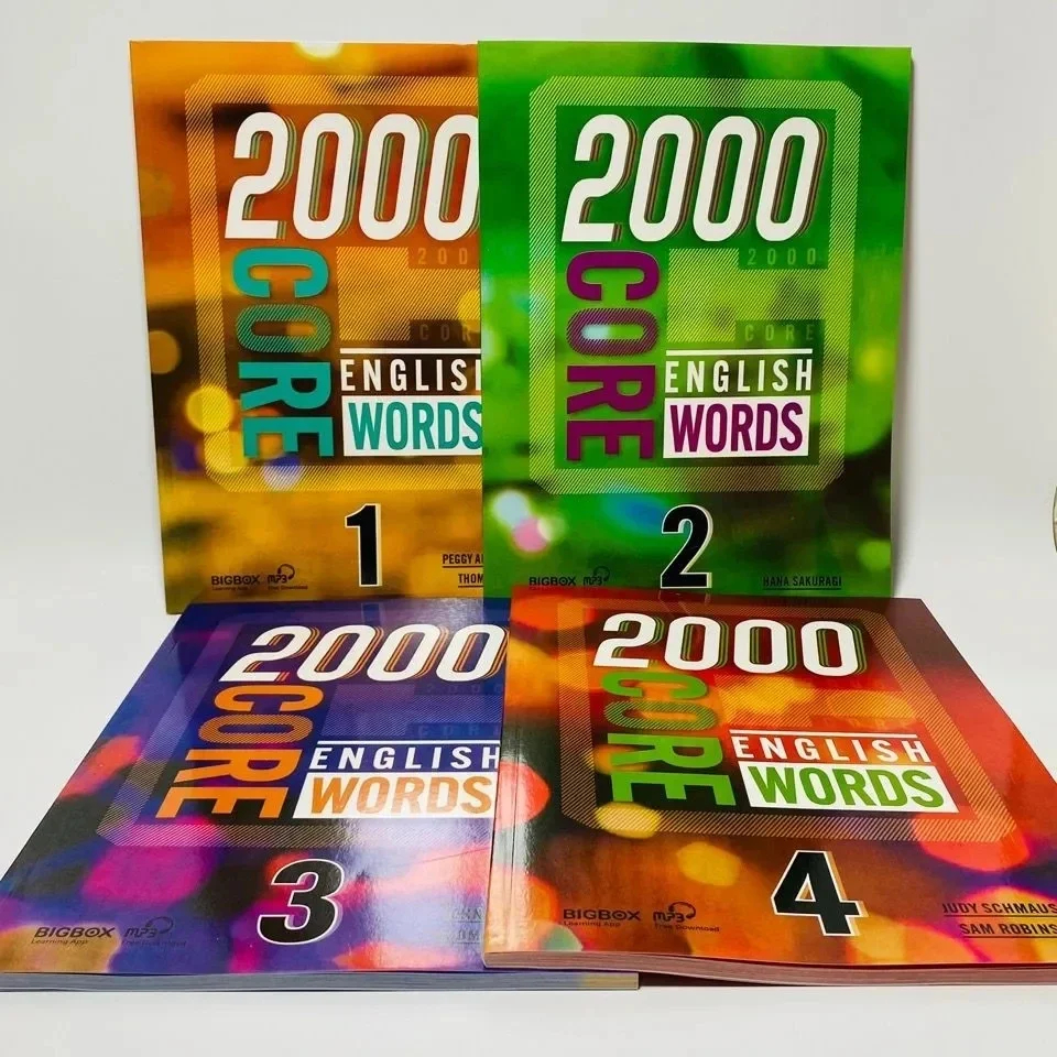 4 Books/Set 2000 Core English Words Primary School Common English ...