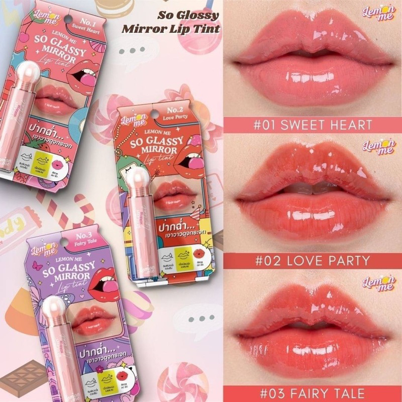 LEMON ME 🍋 ลิปทิ้นฉ่ำวาว สีสวยติดทนSO GLASSY MIRROR LIP TINT | Shopee ...