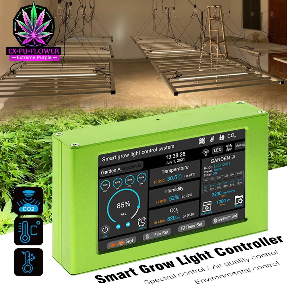 5นิ้ว Grow Controller เครื่องวัดค่าสภาพแวดล้อมในห้องปลูก การควบคุมแสง ...