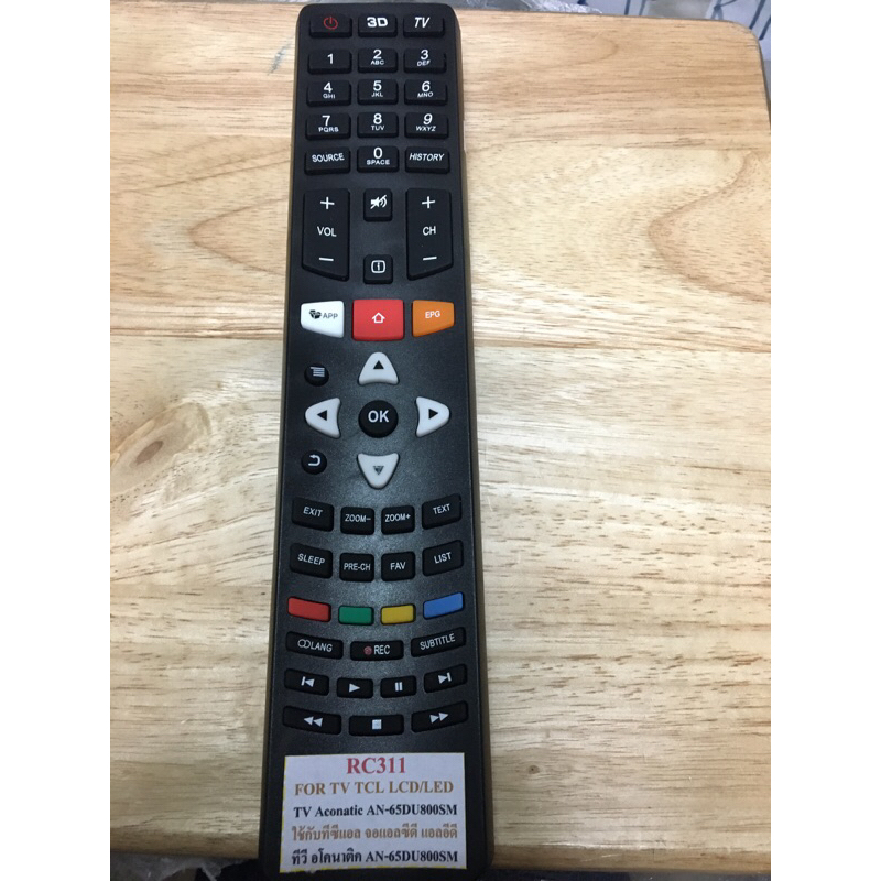 รีโมททีวีTCL-RC311และใช้ได้กับยี่ห้อAcconaticรุ่นAN-65DU800SM | Shopee ...