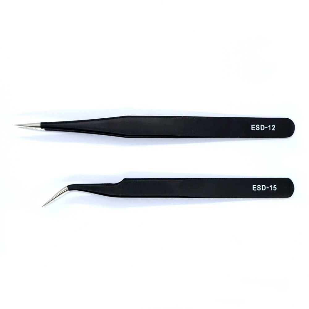 แหนบ สแตนเลสสตีล (ป้องกันไฟฟ้าสถิต) Tweezer ESD-15 ปลายหัวแหลม โค้ง/ESD ...