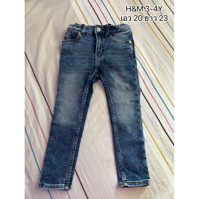 H&M skinny denim 3-4Y มียางยืดปรับเอวได้ สภาพดีค่ะ | Shopee Thailand
