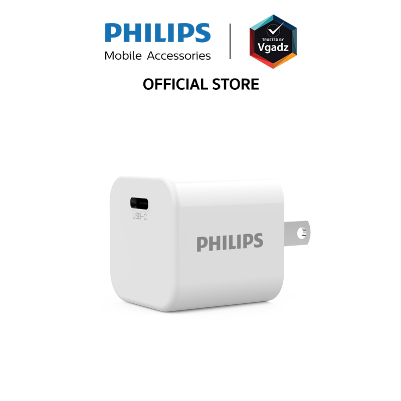 Philips หัวชาร์จเร็ว PD20W เทคโนโลยีล่าสุด GAN - สีขาว | Shopee Thailand