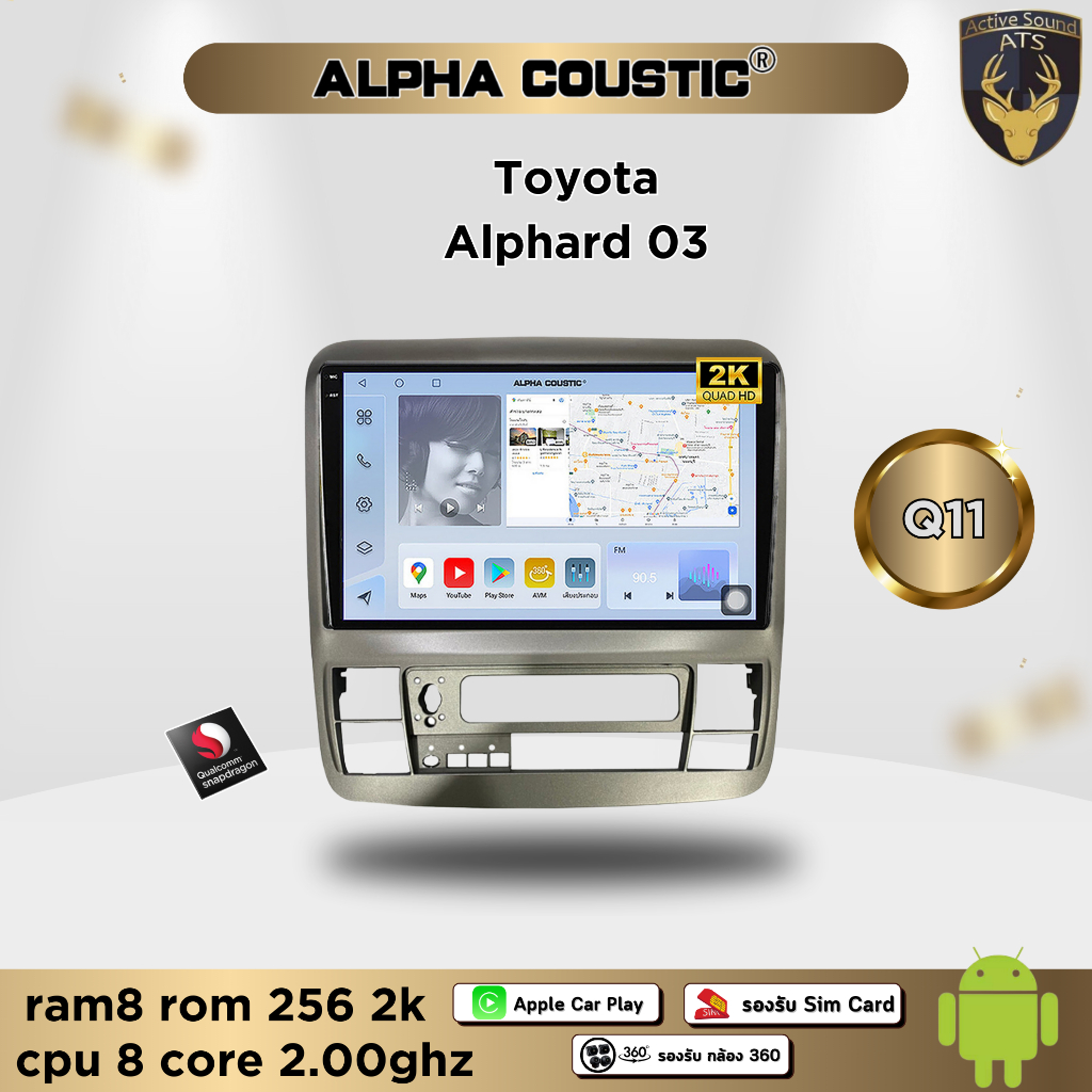 จอตรงรุ่น ระบบ Android สำหรับ Toyota Alphard ปี 03-07 สินค้ารับประกัน 1 ...