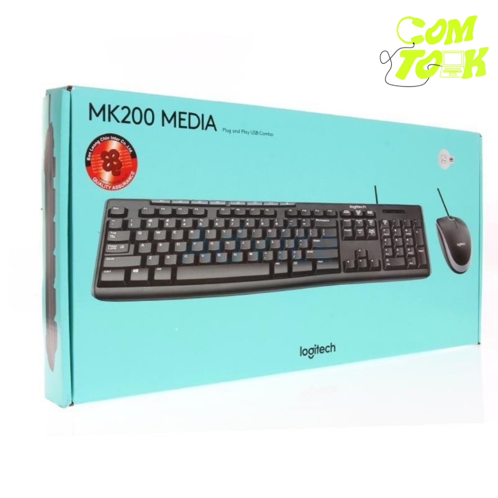 ชุดคีย์บอร์+เมาส์มีสาย LOGITECH MK200 MEDIA | Shopee Thailand