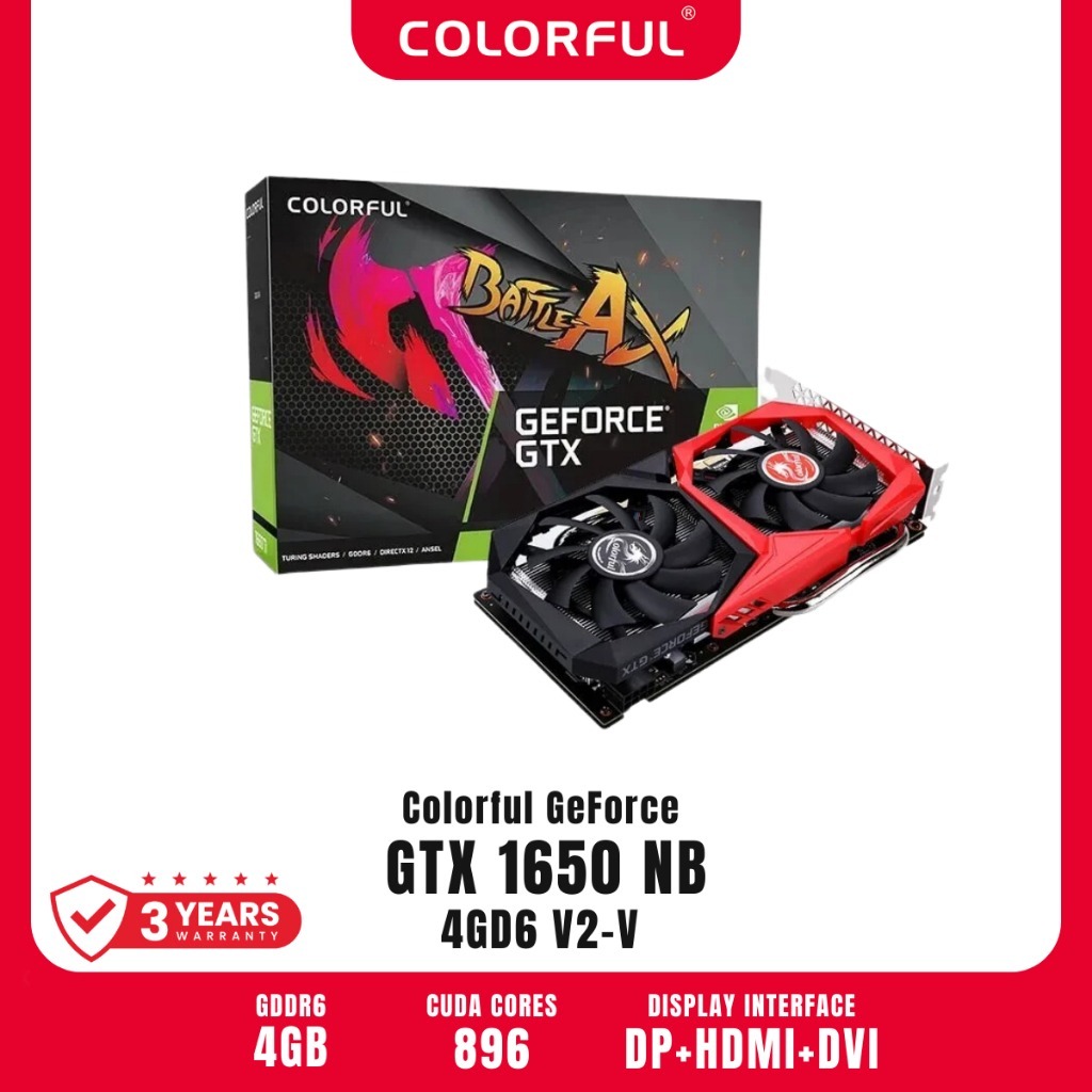 COLORFUL GeForce GTX 1650 NB 4GD6 V/V2/V3-V Warranty 3 years | Shopee Thailand
