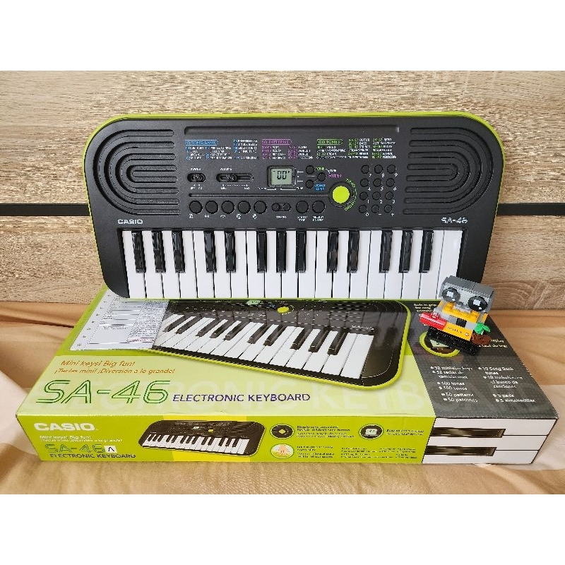 มินิคีย์บอร์ด Casio SA-46 สีเขียว มือสองสภาพ 95% พร้อม adapter+กล่องเดิม | Shopee Thailand