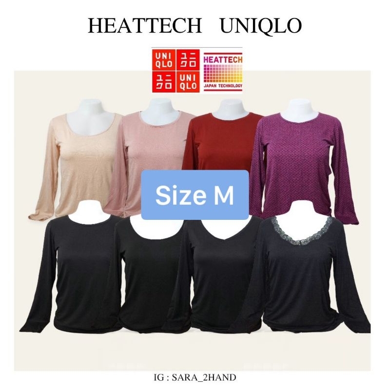 เสื้อ Heattech Uniqlo Size M ผู้หญิง ฮีทเทคมือสอง | Shopee Thailand