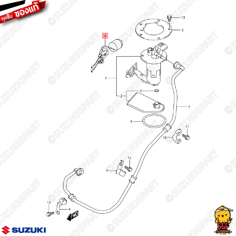 เกจวัดระดับน้ำมันเชื้อเพลิง GAUGE ASSY, FUEL LEVEL แท้ Suzuki Address ...