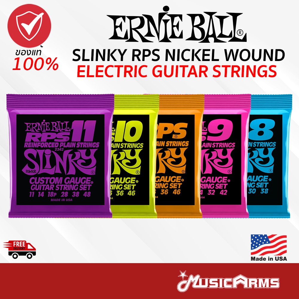 Ernie Ball Slinky RPS Nickel Wound สายกีต้าร์ไฟฟ้า 6 สาย Electric Guitar String เบอร์ 9/10/11 ...
