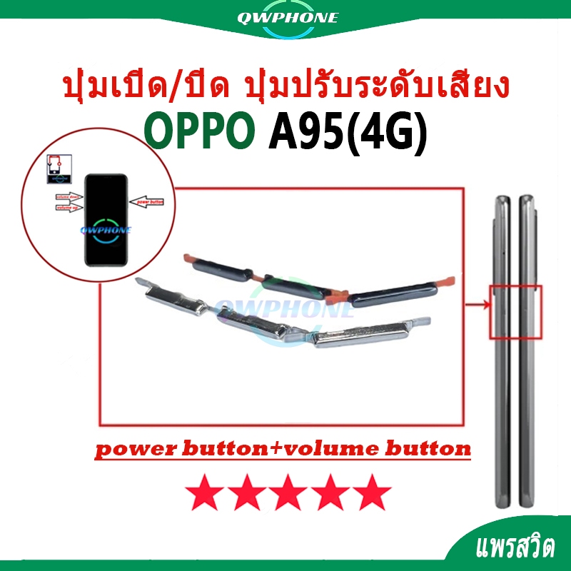 ปุ่มกดสวิทช์ด้านนอก OPPO A95 4G ปุ่มเปิด/ปิด ปุ่มปรับระดับเสียง Power button volume button ...