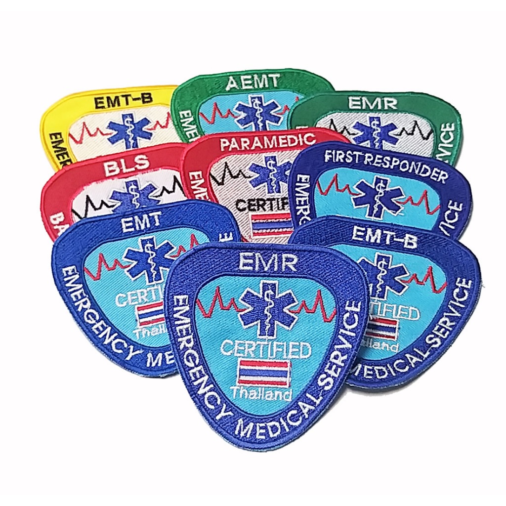 อาร์ม อาร์มปัก กู้ภัย EMR EMS EMT AEMT PARAMEDIC BLS แบบเย็บติด/รีดติด ...