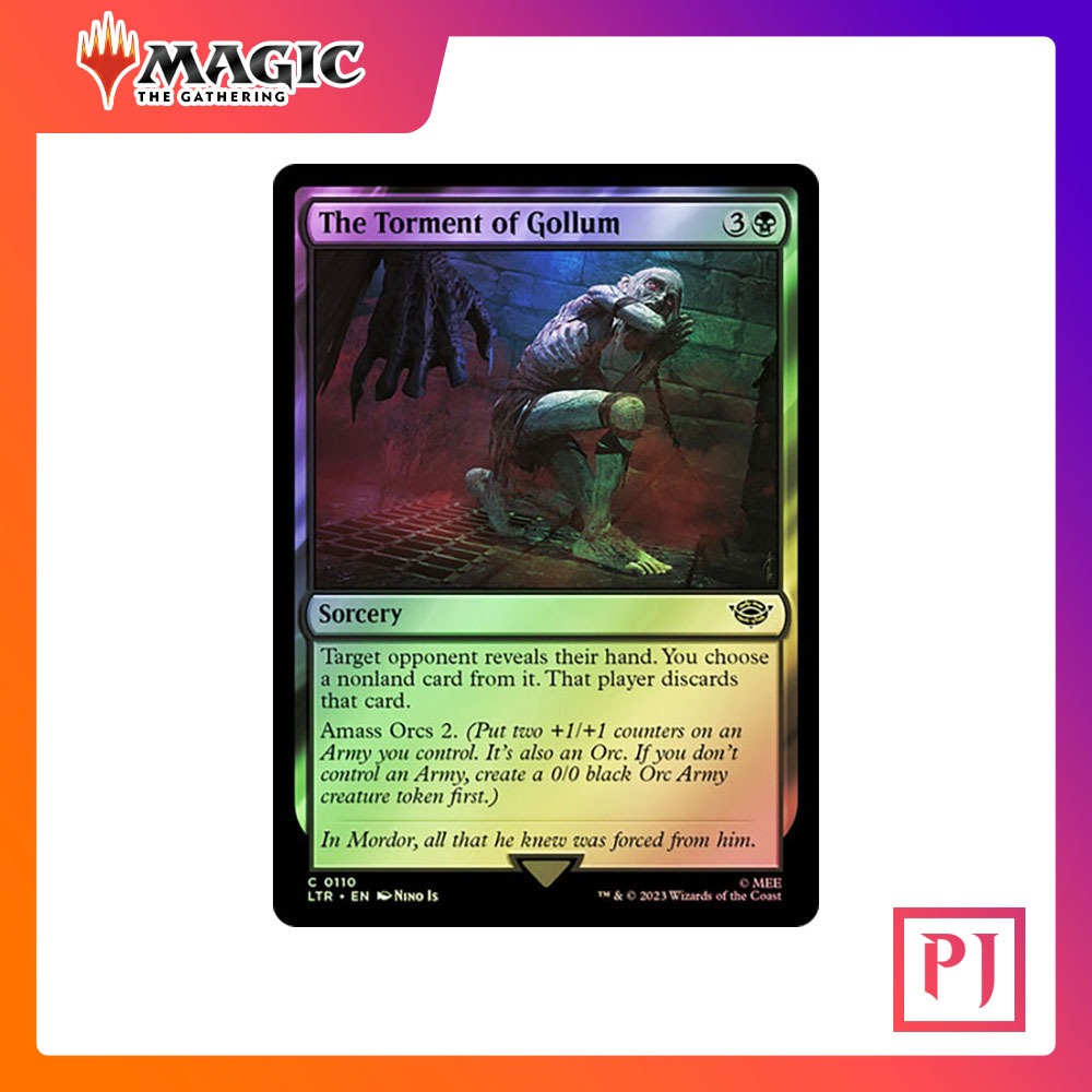 [MTG] The Torment of Gollum [LTR] [BLACK] [COMMON] [FOIL] [ENG] (การ์ด ...