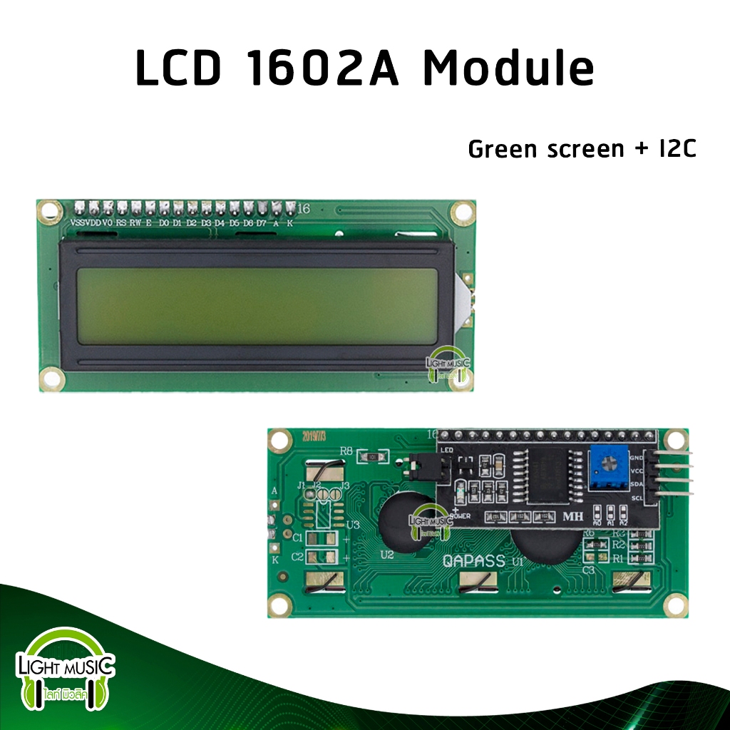 LCD Module 1602A มี I2C Interface และะ ไม่มี I2C Interface LCD1602 ...